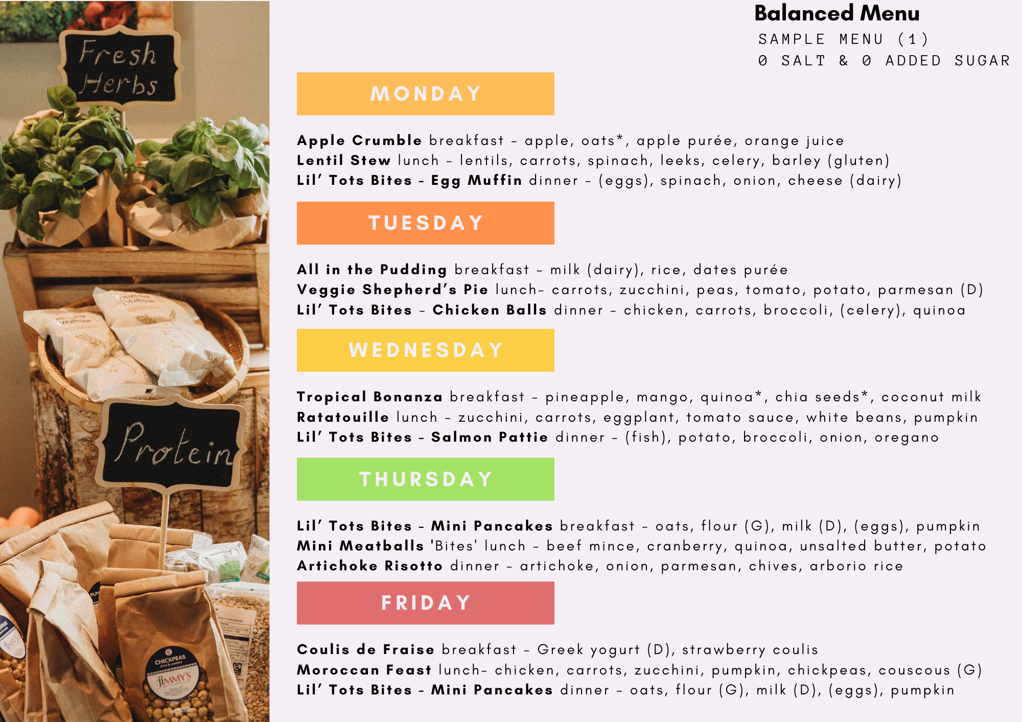 Check Out a Sample Menu of Our Balanced Plan | LilTots